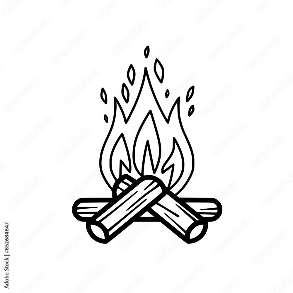 Flame Clipart, Flame Silhouette, Campfire SVG Bundle, Camping Clipart ...