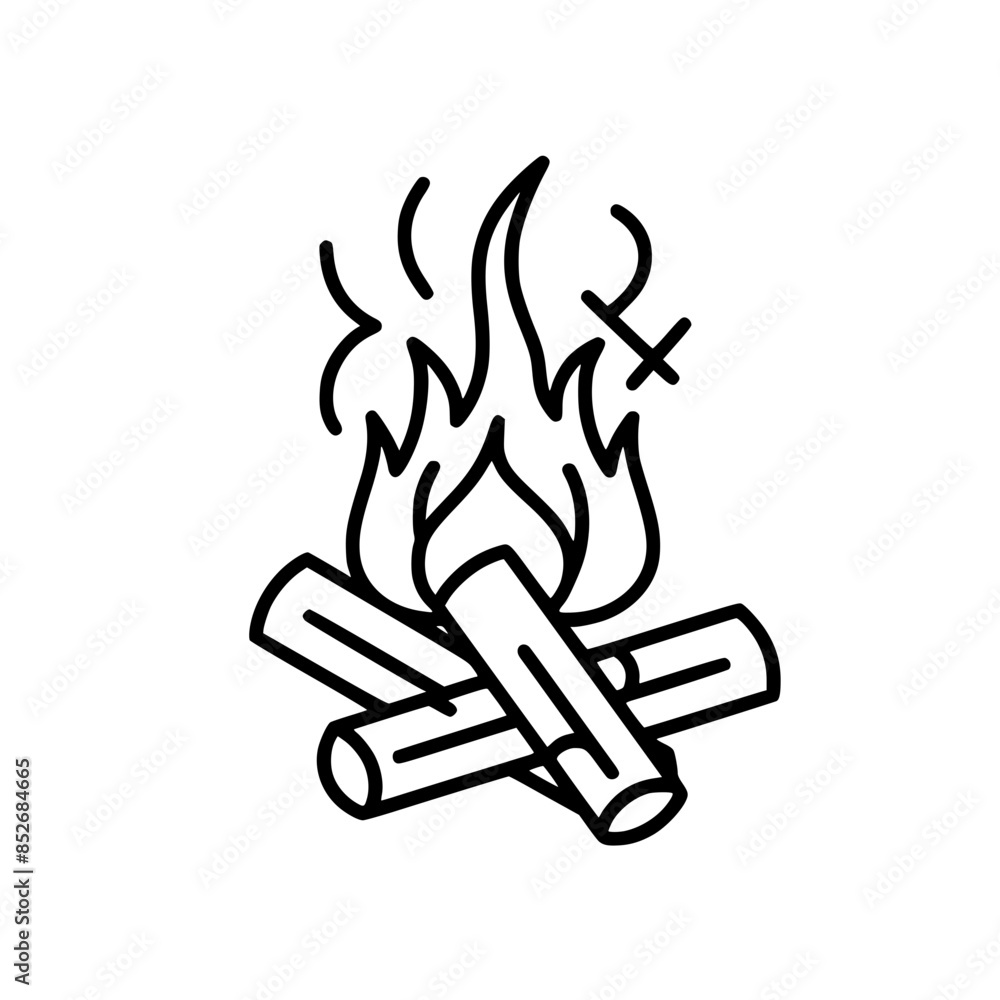 Flame Clipart, Flame Silhouette, Campfire SVG Bundle, Camping Clipart ...
