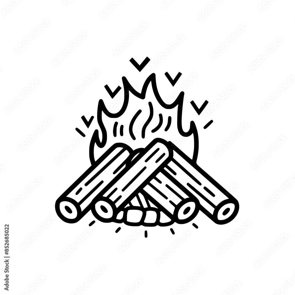 Flame Clipart, Flame Silhouette, Campfire SVG Bundle, Camping Clipart ...