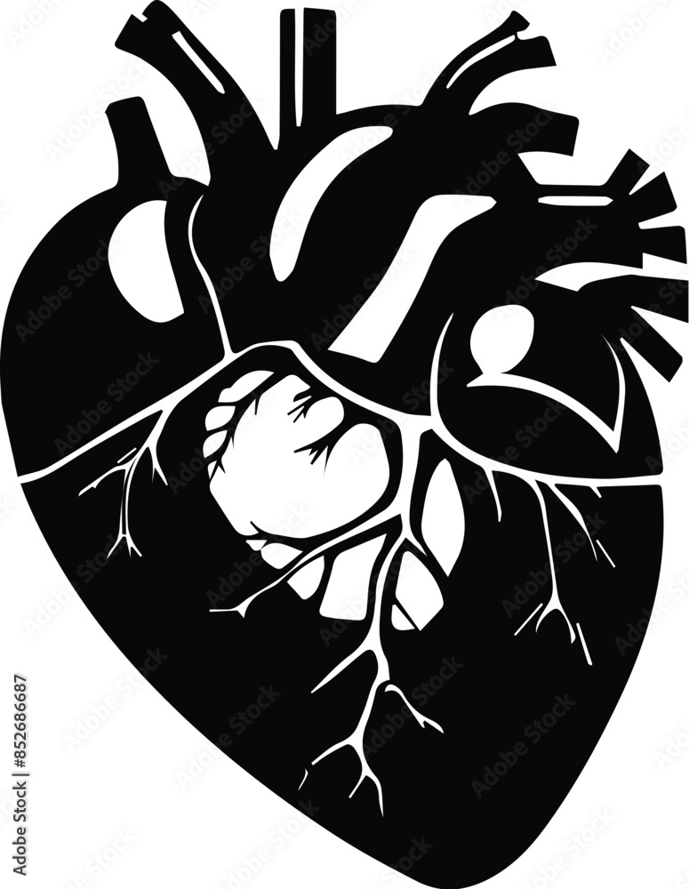 Heart with pattern SVG, Heart Silhouette, Heart Cut File, Heart Cut ...