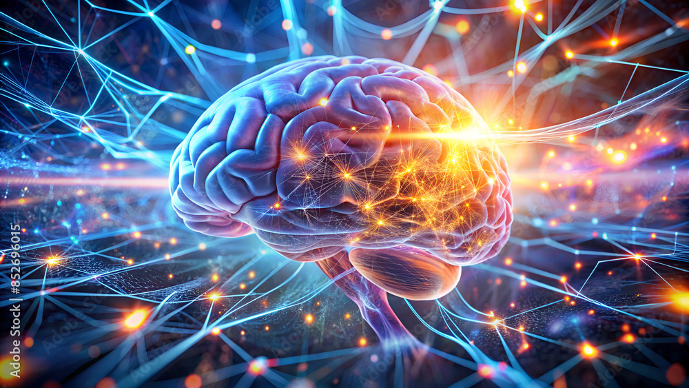 Brain anatomy. Human brain animation. Neuronal activity in the human ...