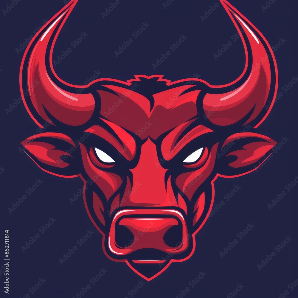 Cartoon red bull mascot, drawn character Stock Illustration | Adobe Stock