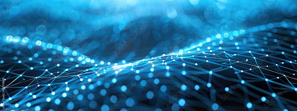 Network connection structure,Abstract blue background,free space ...