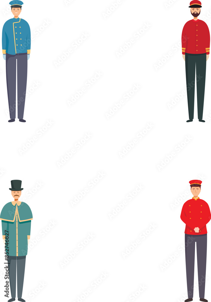 Diverse and professional uniformed service professionals collection ...