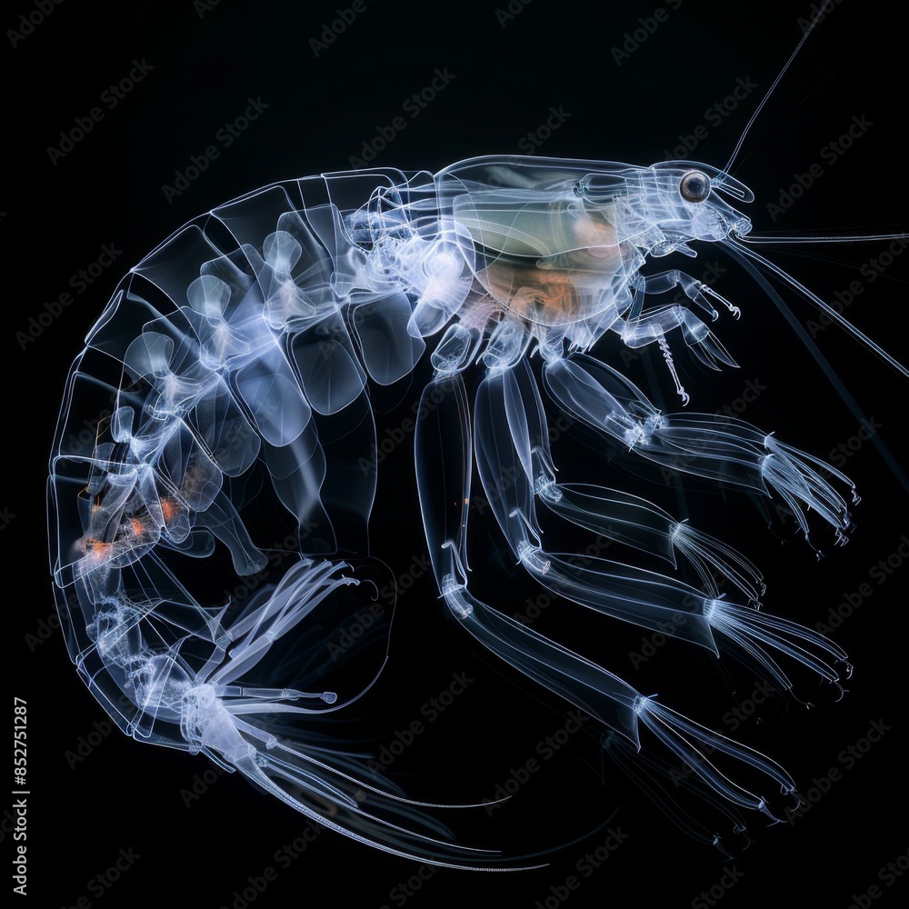 Foto de X-ray of a silverfish, displaying its segmented body and ...