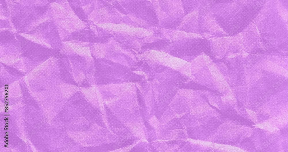 violet crumpled wrinkled sheet of paper. Stop motion animated paper ...