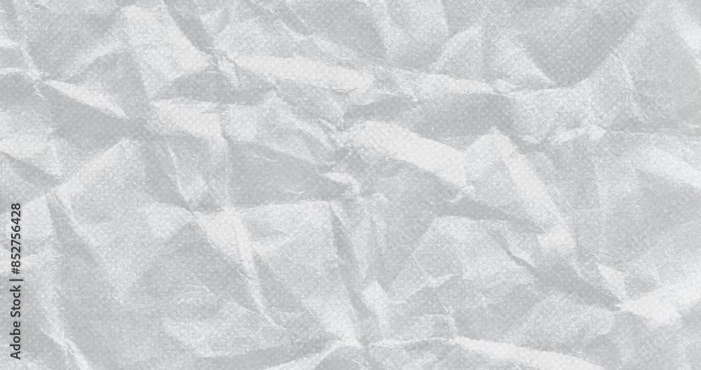 white pearl crumpled wrinkled sheet of paper. Stop motion animated ...