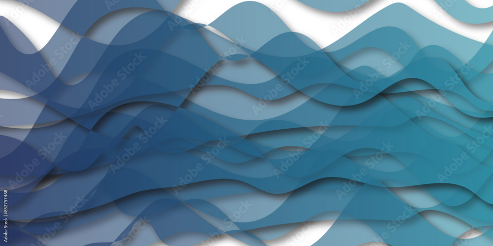 Vector Paper Cut Backgrounds With Colorful Paper Cut Shapes Texture Blue Abstract Paper Wave