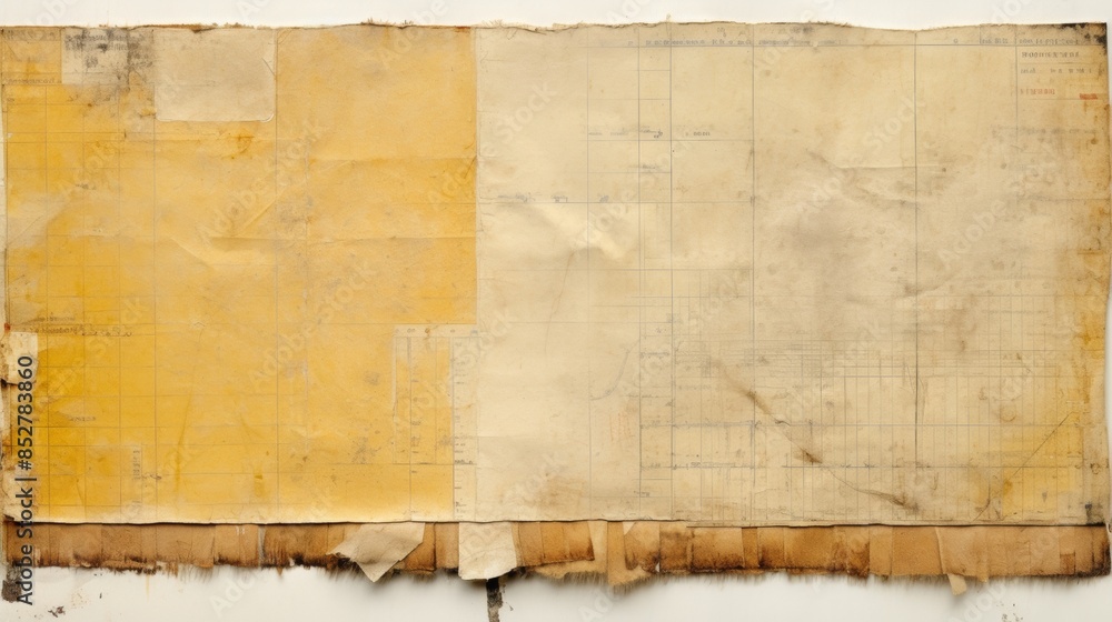 weathered post-it note with masking tape on top and bottom, paper ...