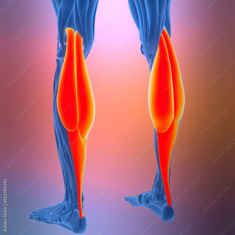 Human Muscular System Leg Muscles Gastrocnemius Muscles Anatomy ...
