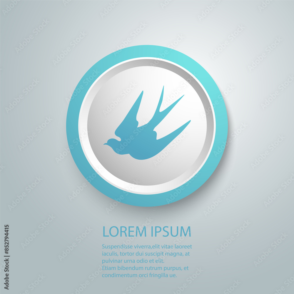Swallow icon logo. Sign silhouette swallow flying logo vector isolated ...