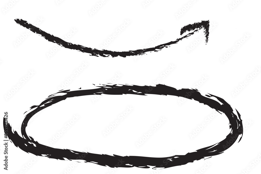 Red circle pen draw. Highlight hand drawn circle isolated on white ...