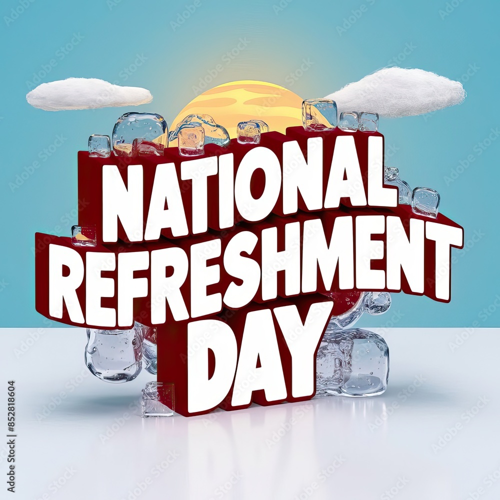 National Refreshment Day, celebration captured in elegant 3D cursive ...