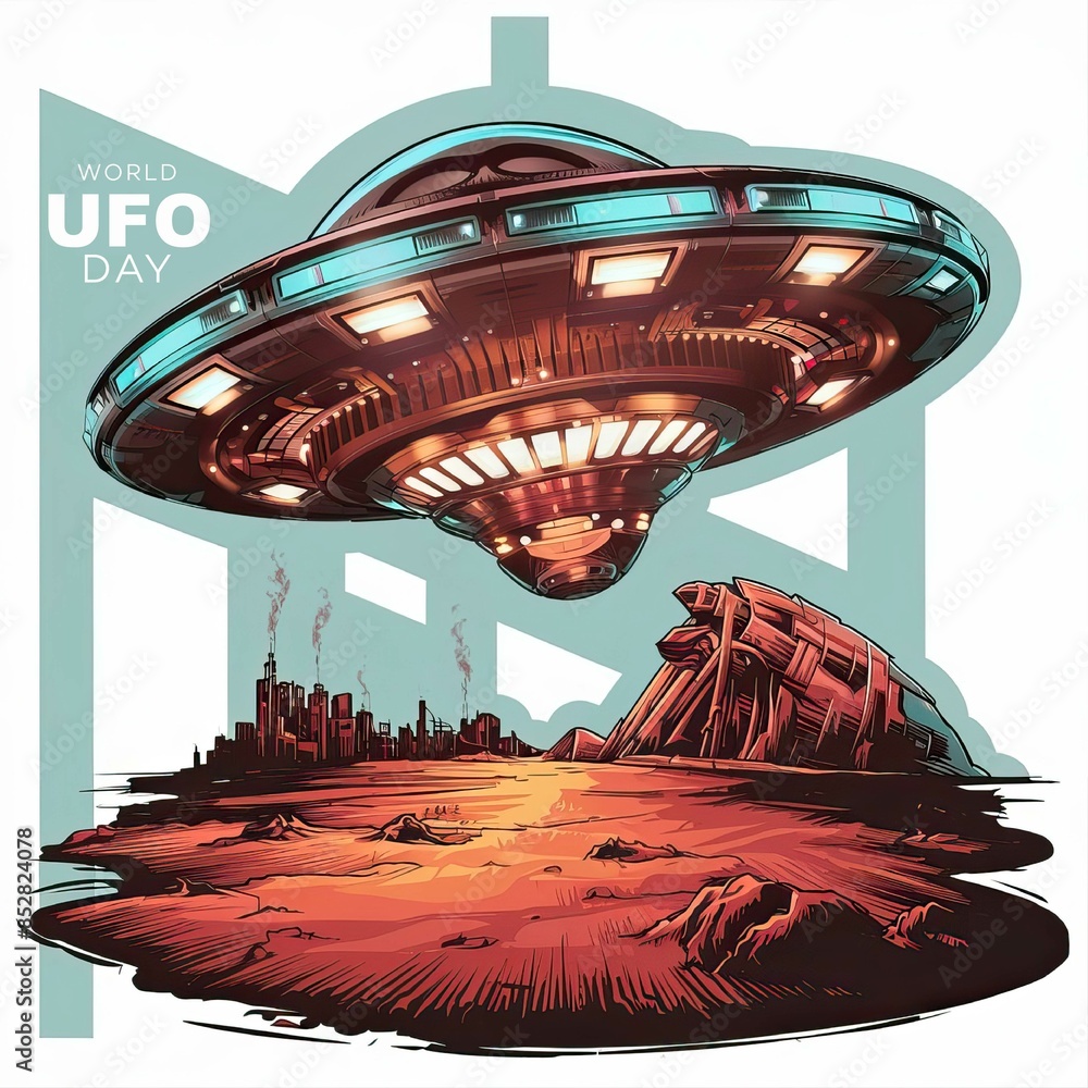 World UFO Day, Poster. Post. UFO Day, Banner. World UFO Day Poster ...