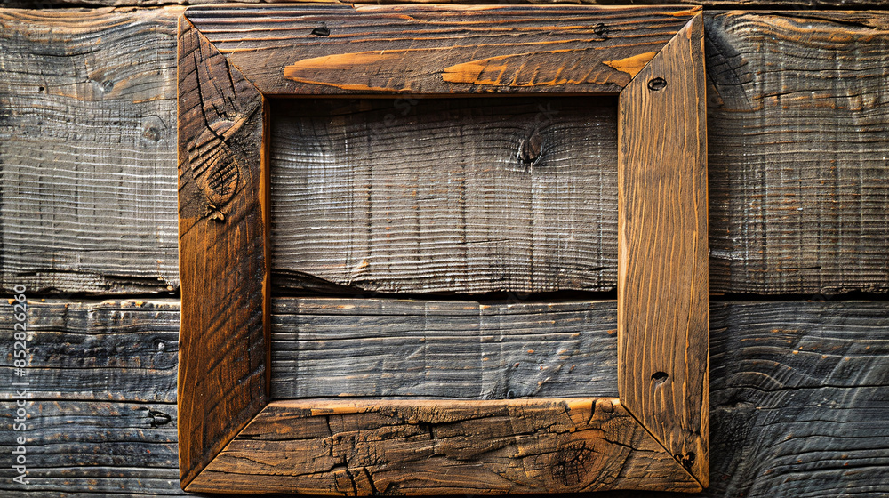 Square picture frames with rustic wood texture for wedding welcome ...