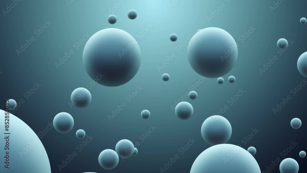 blue water floating balls, bubbles, spheres, particles, animated ...