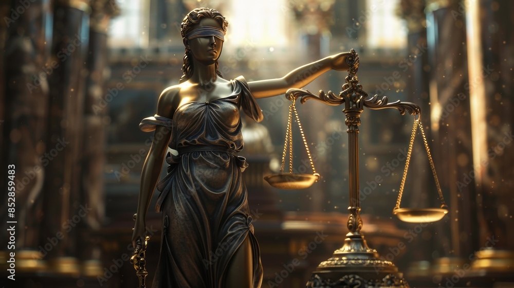 Lady Justice Statue Holding Scales of Justice Stock Photo | Adobe Stock