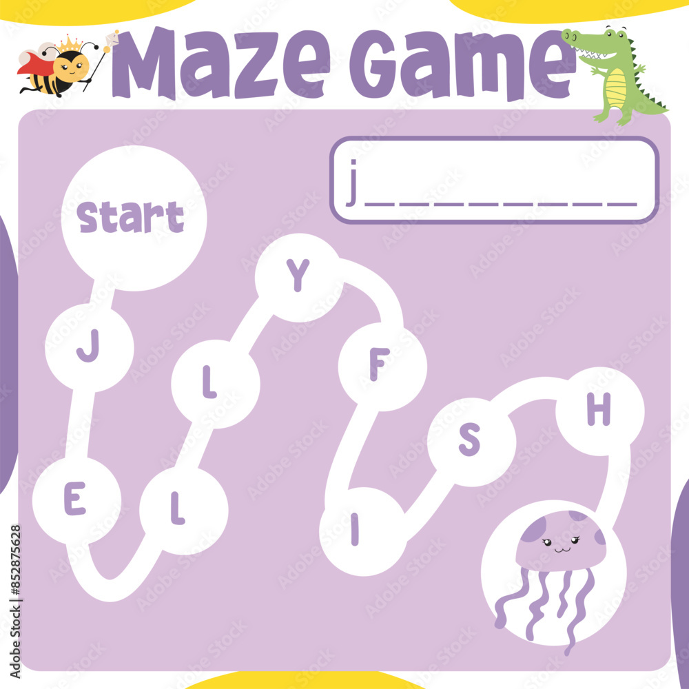 Maze game worksheet. Worksheet for learning English. Educational ...