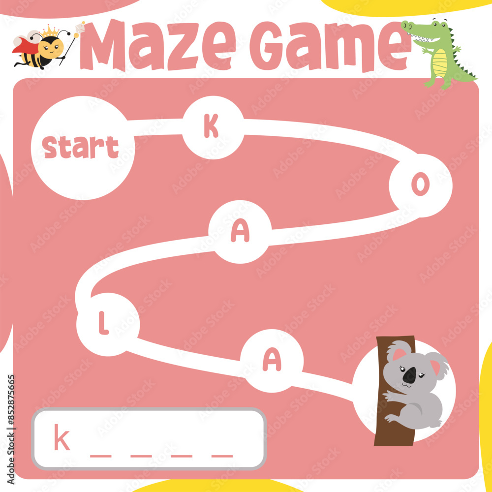 Maze game worksheet. Worksheet for learning English. Educational ...