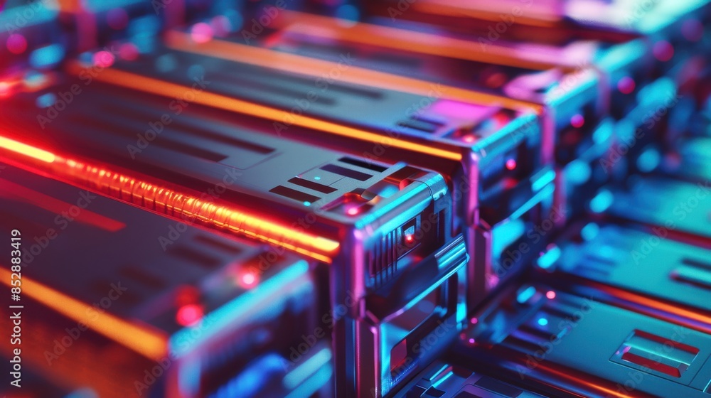 Lithiumion batteries in a portable device, consumer electronics theme ...