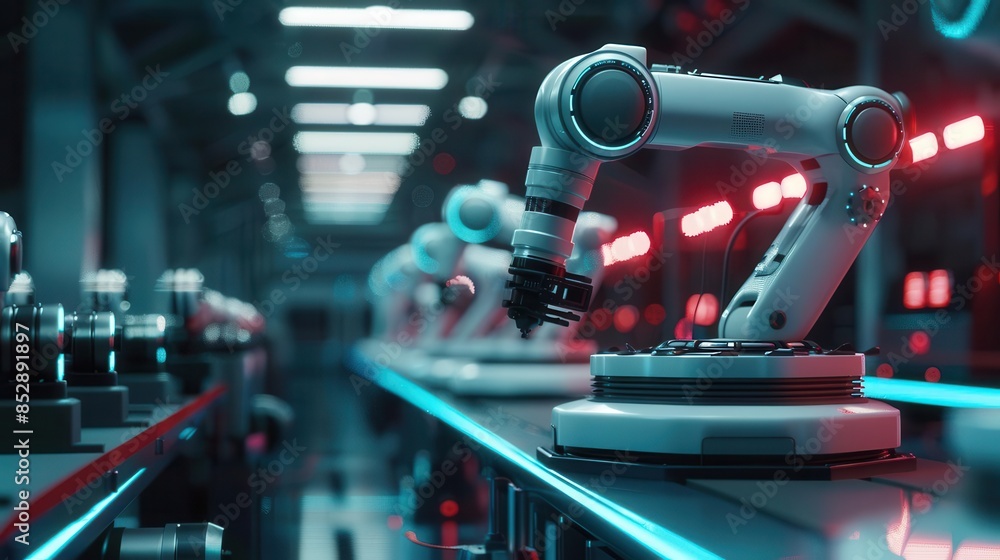 futuristic smart factory with robots ai and digital twin technology ...