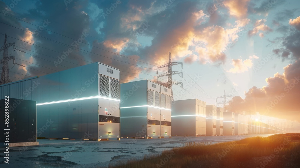 Commercial energy storage facility with multiple battery units ...