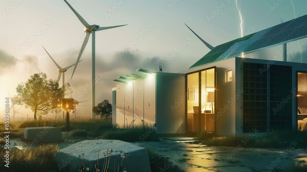 Energy storage unit in a smart grid system, sustainable infrastructure ...