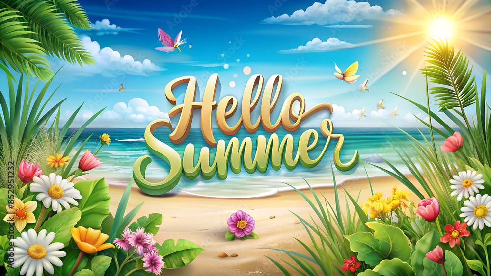 Top 10 Summer Backgrounds to Brighten Your Screen Stock Illustration ...