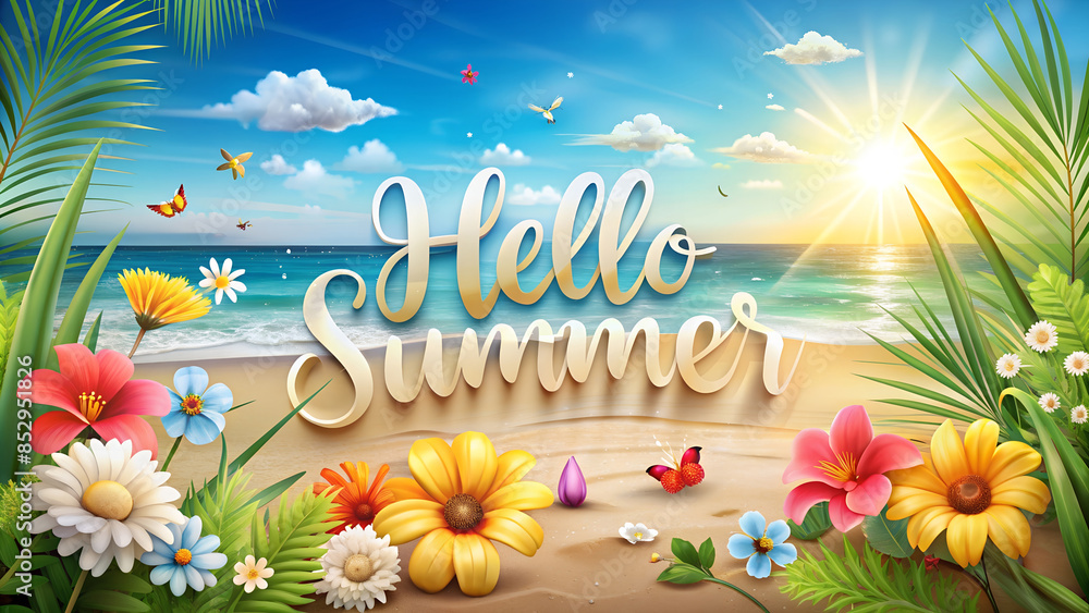 Top 10 Summer Backgrounds to Brighten Your Screen Stock Illustration ...
