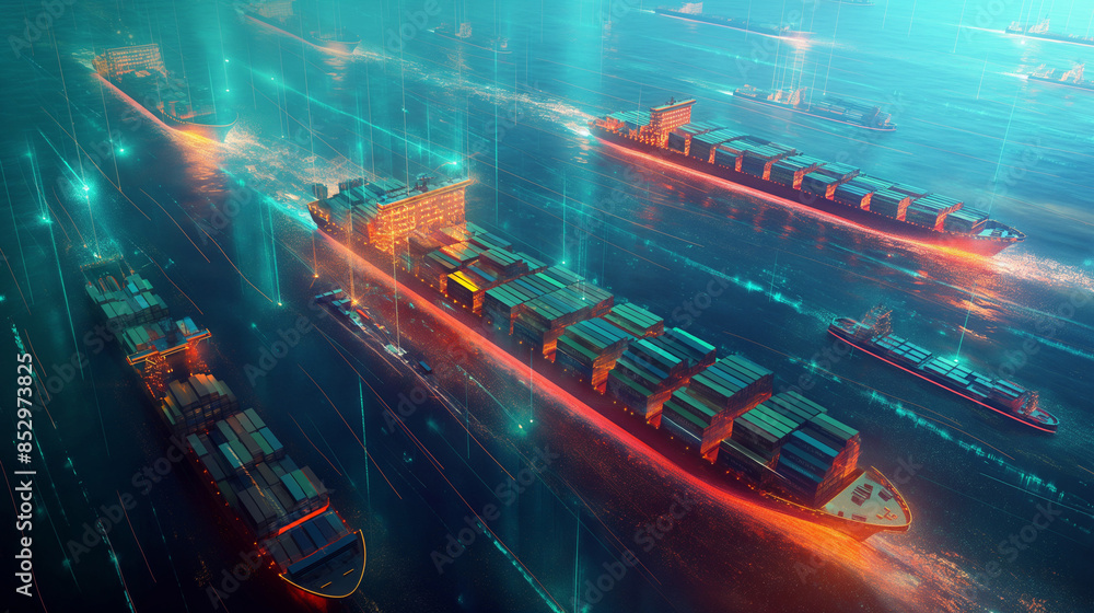 Futuristic cargo container ships utilize technology for global ...