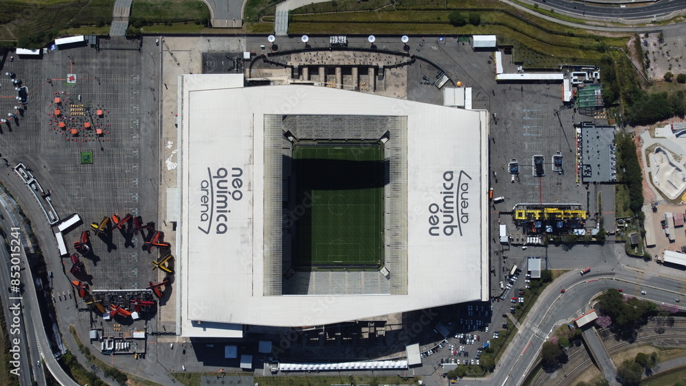 Visão aérea do estádio do corinthians Neo Qumica Arena. Foto feita em ...