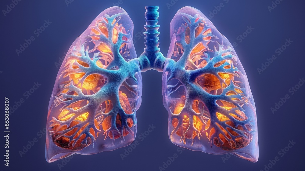 Depict the process of inhalation, showing how the diaphragm and ...
