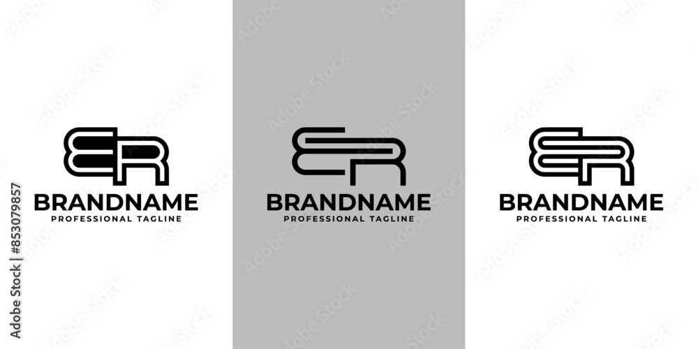 Letters ER Monogram Logo set, Versatile for Businesses with ER or RE ...