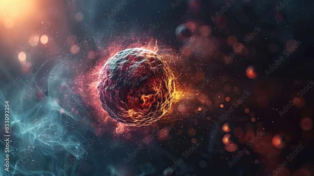 Stunning digital artwork of a glowing celestial object in a cosmic ...