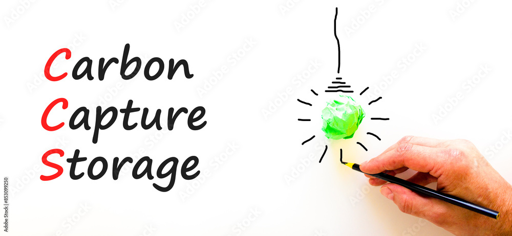 CCS Carbon capture storage symbol. Concept words CCS Carbon capture ...