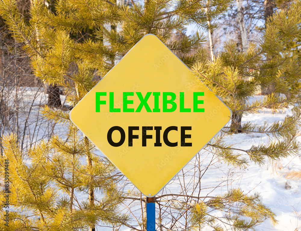 Flexible office symbol. Concept words Flexible office on beautiful ...