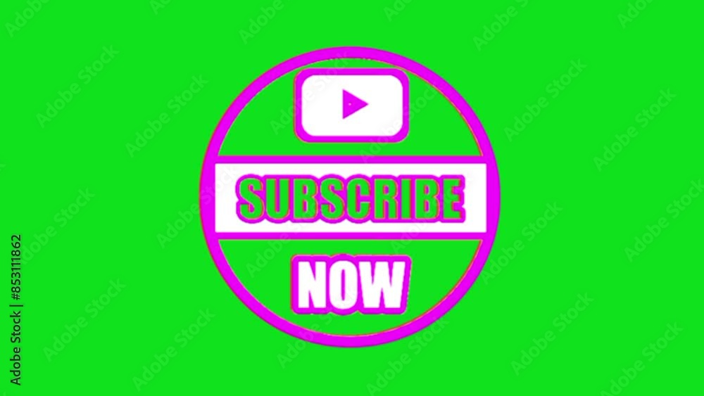 Green screen animation of neon subscribe symbol for youtube copyright ...