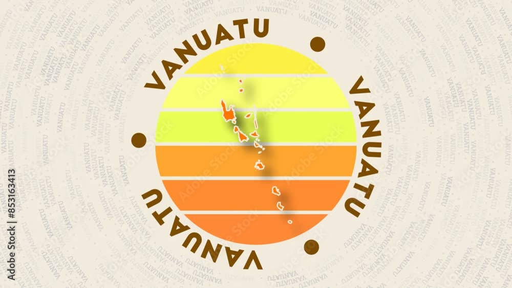 Video „Vanuatu logo intro. Badge with the circular name and map of ...