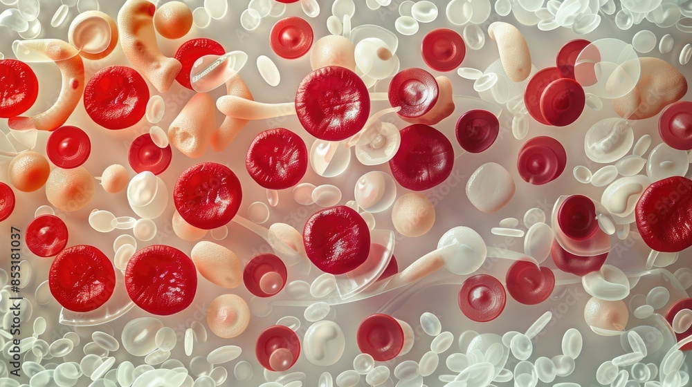 Microscopic Examination Revealing Red Blood Cells White Blood Cells ...