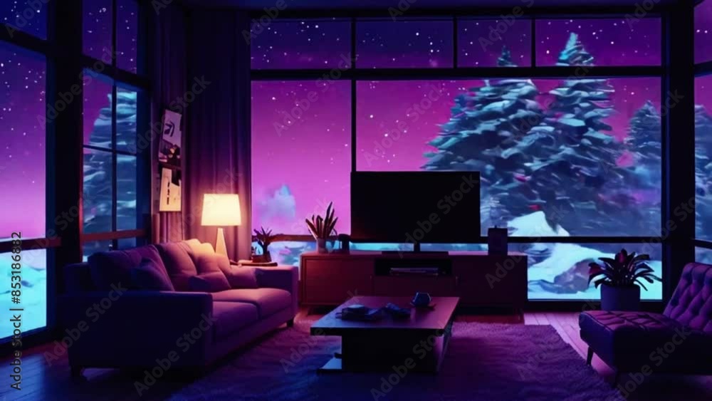 luxury living room, animated virtual background, stream overlay loop ...