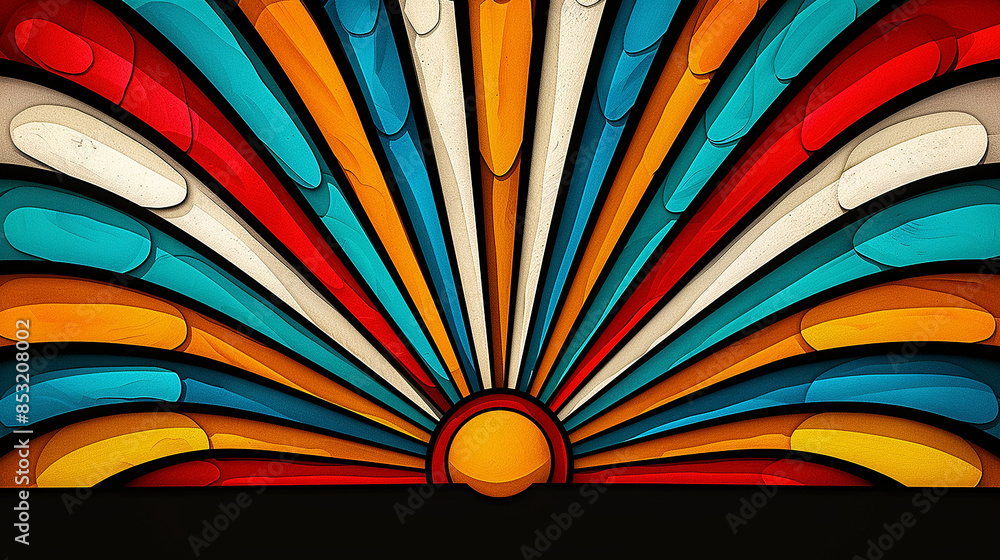 Colorful abstract background with rays with a rainbow-colored ...