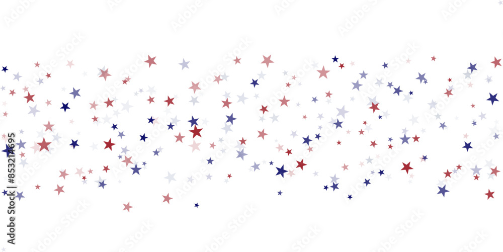 USA flag stars background, red and blue stars confetti horizontal ...