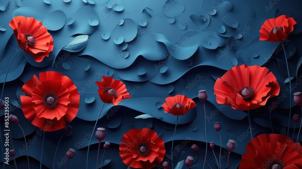 Red Poppy: Symbol of War Remembrance and Fallen Soldiers on VE Day ...