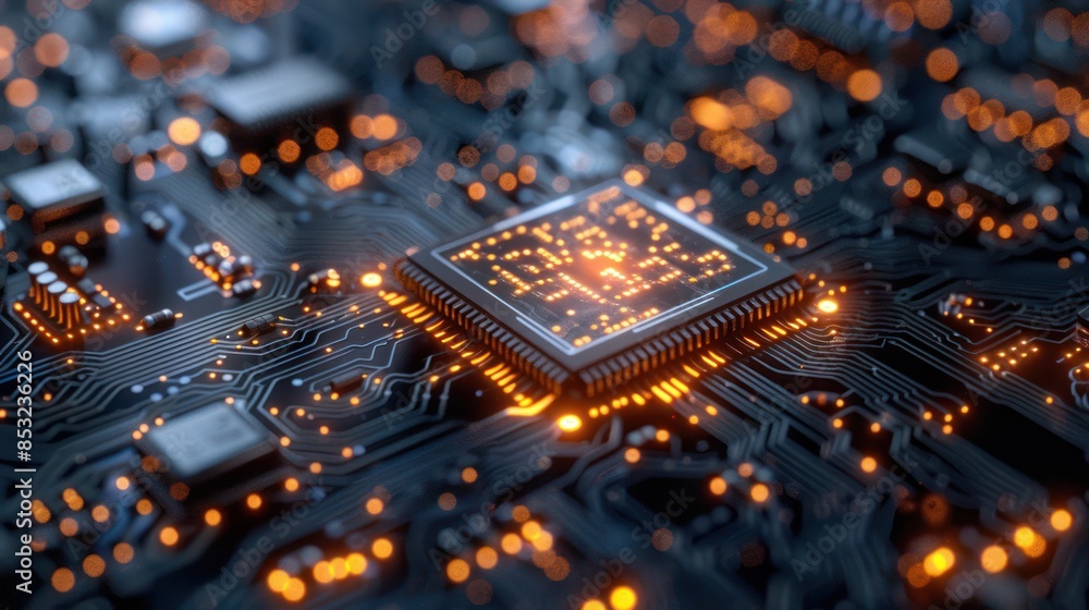 Digital Matrix: Futuristic High-Tech Background with Binary Code Stock ...
