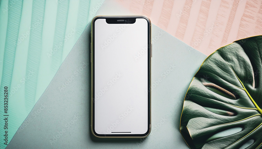 Foto de Image of a smartphone with a matte white screen placed on a ...