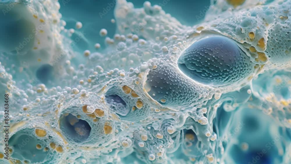 A microscopic view of a cilium in crosssection showing its internal ...