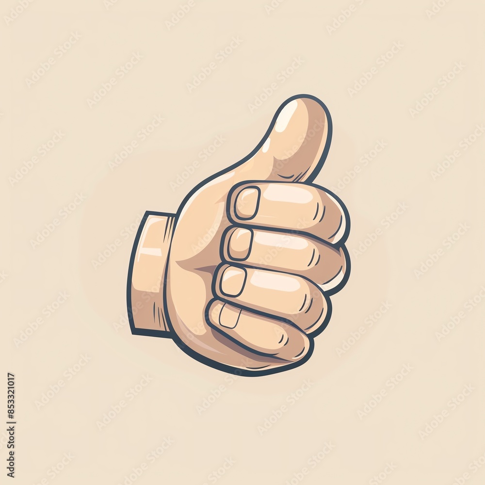 Sleek thumbs up icon, clean design, neutral tones, modern aesthetic ...