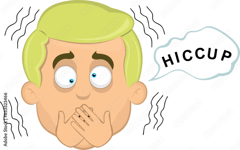 vector illustration face man cartoon blonde and blue eyes, having ...