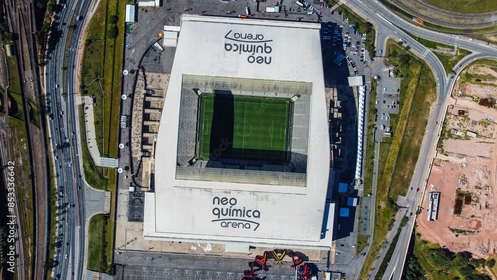 Visão aérea do estádio do corinthians Neo Qumica Arena. Foto feita em ...