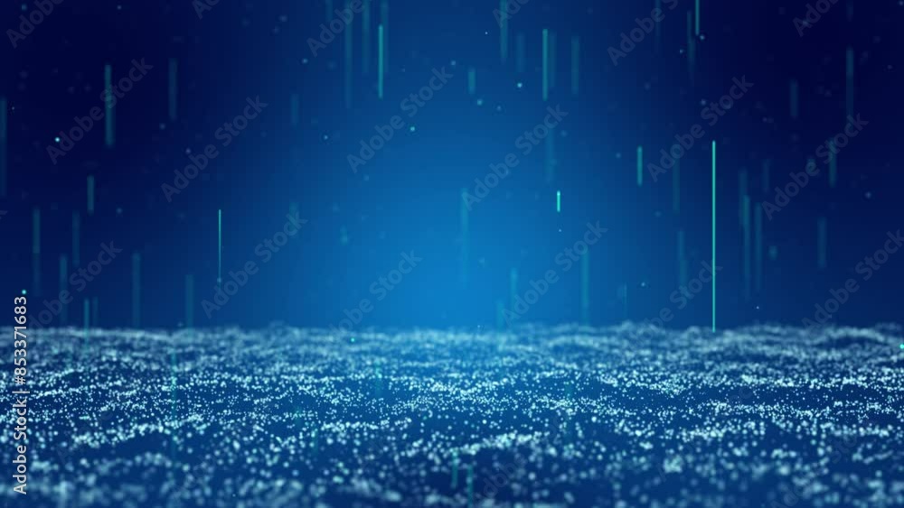 Digital cyber wave particles Flowing digital lines cyberspace ...